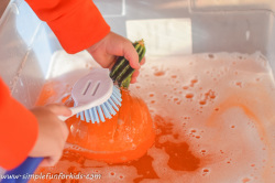 Pumpkin Washing - Simple Fun for Kids