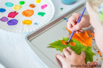 Painting Leaves - Simple Fun for Kids