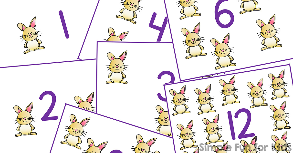 Easter Bunny Counting Cards - Simple Fun for Kids