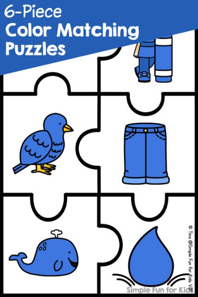 6-Piece Color Matching Puzzles - Simple Fun for Kids