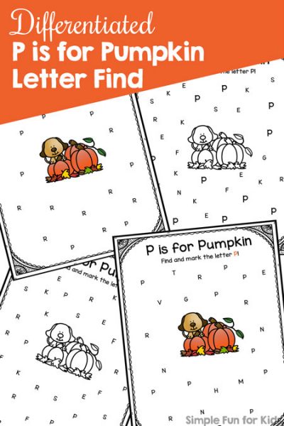Differentiated P is for Pumpkin Letter Find - Simple Fun for Kids