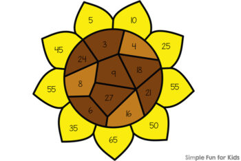 Sunflower Skip Counting Coloring Page - Simple Fun for Kids