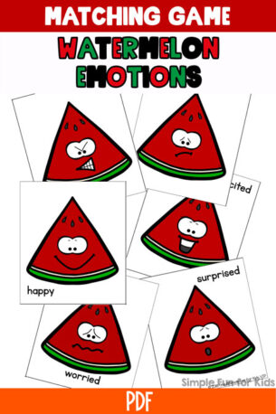 Watermelon Emotions Matching Game for Toddlers - Simple Fun for Kids