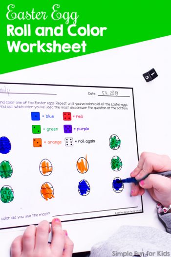 Easter Egg Roll and Color Worksheet - Simple Fun for Kids