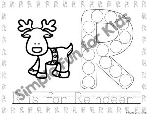 Day 12: R is for Reindeer Dot Marker Coloring Pages - Simple Fun for Kids
